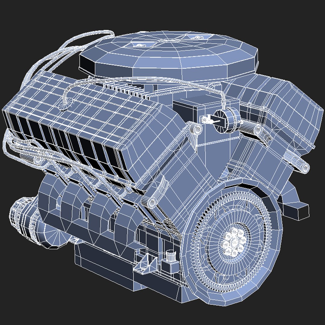 Generic V8 Petrol Engine 3d Model