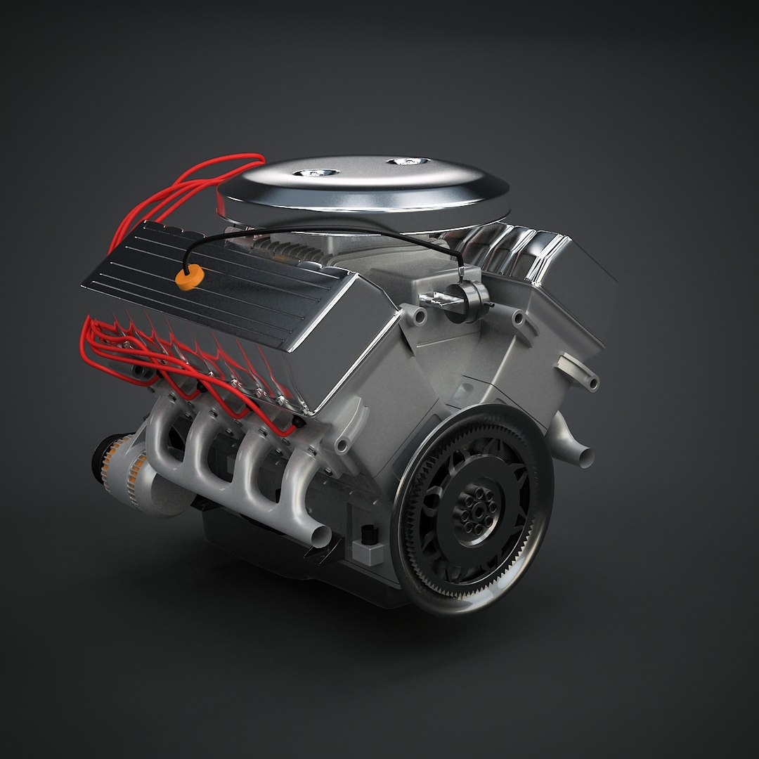 Generic V8 Petrol Engine 3d Model