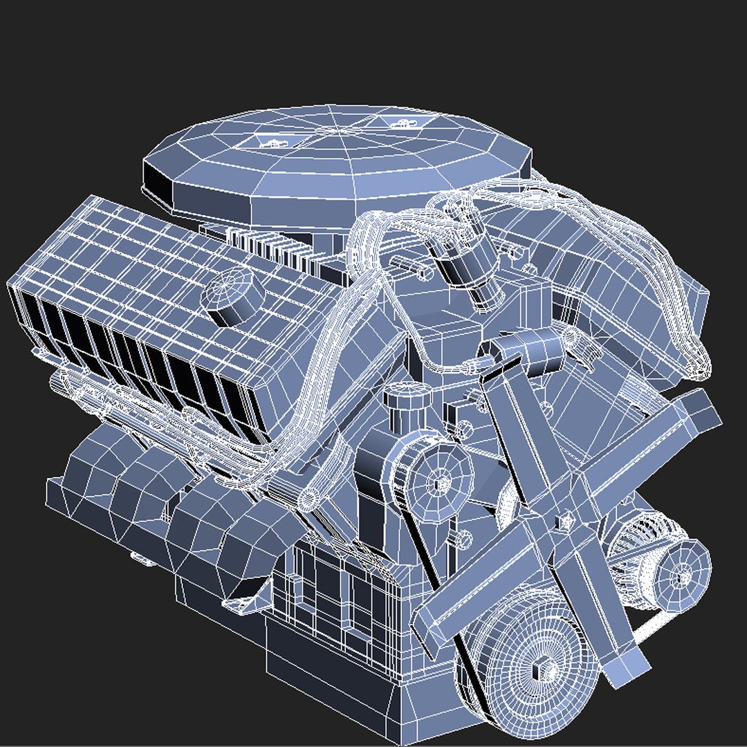 Generic V8 Petrol Engine 3d Model