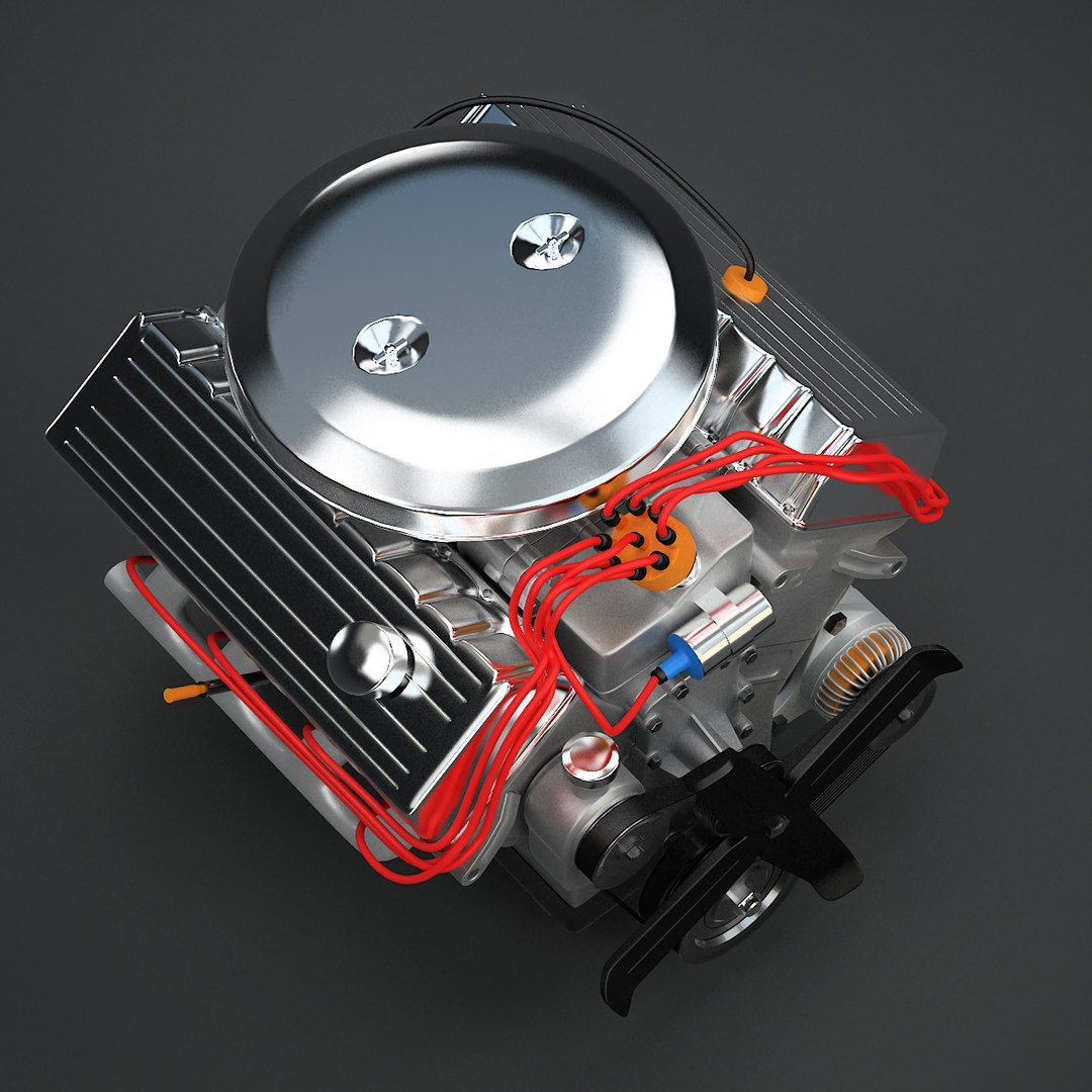 Generic V8 Petrol Engine 3d Model