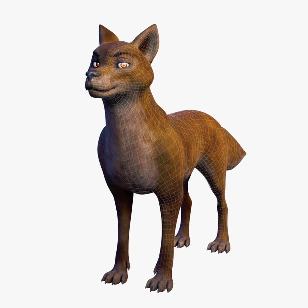 Modello 3D Lupo femmina adulto stilizzato - Animale 3D truccato ...