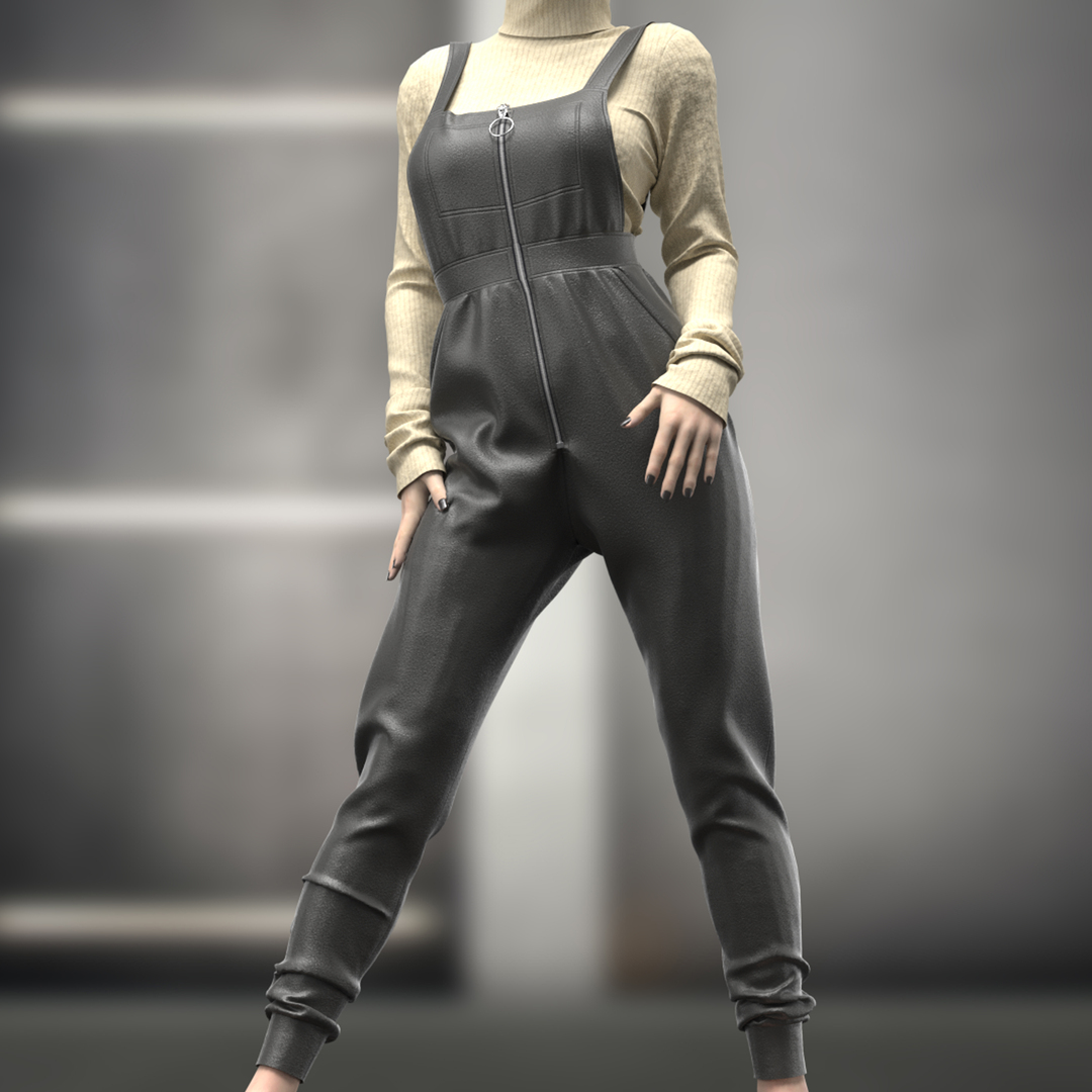 3D Female Overalls model - TurboSquid 1768981