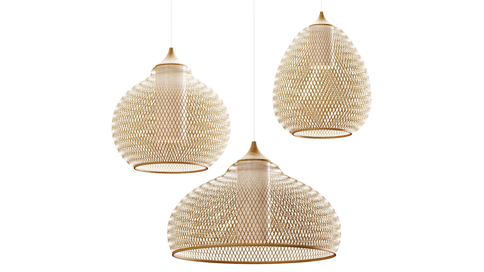 Rattan Pendant Lamp 154 3D Model - TurboSquid 1953997