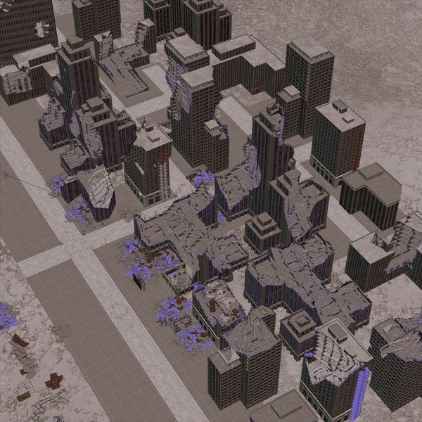 3D Ruined City Destroyed Cityscape - TurboSquid 1730040