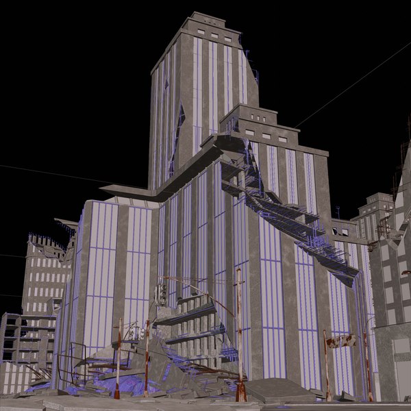 3D Ruined City Destroyed Cityscape - TurboSquid 1730040
