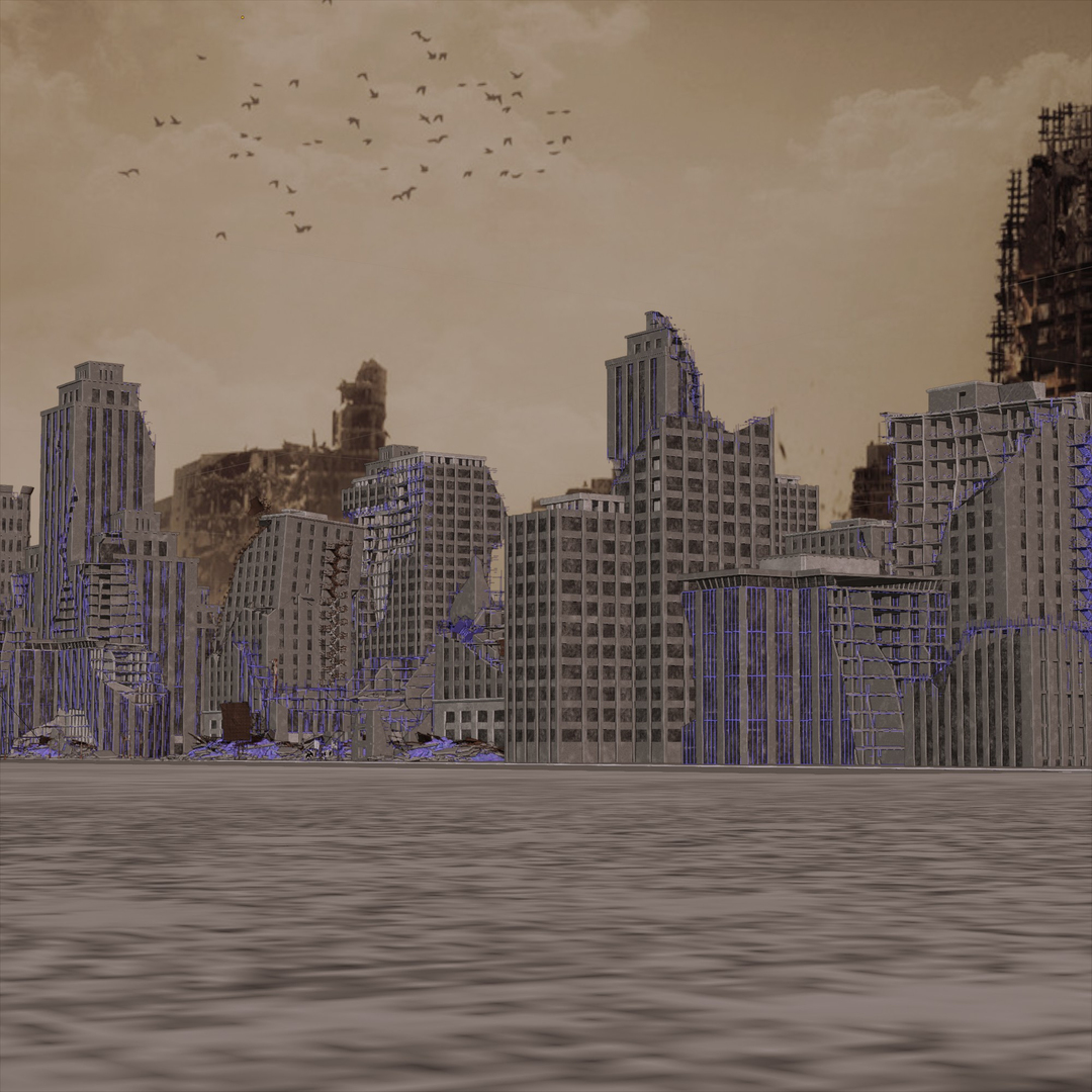 3D Ruined City Destroyed Cityscape - TurboSquid 1730040