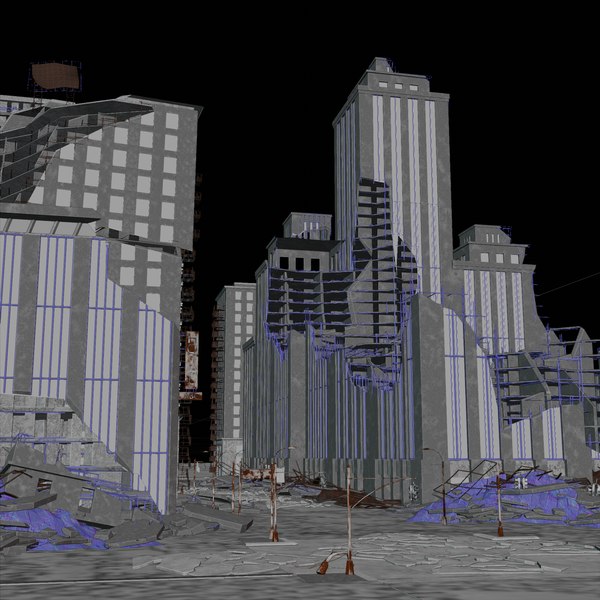 3D Ruined City Destroyed Cityscape - TurboSquid 1730040