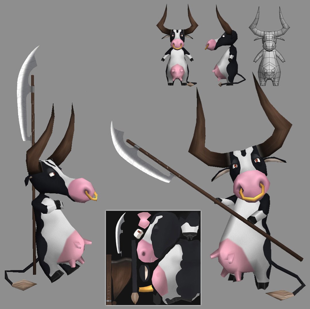 3d max hell bovine cow