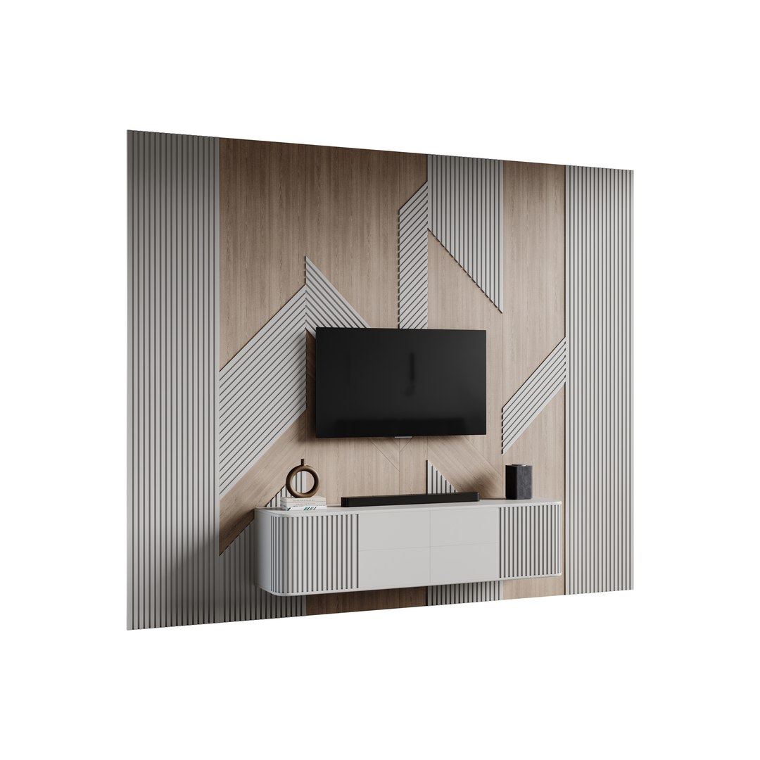 3D Model Modern TV Wall 034 - TurboSquid 2379217