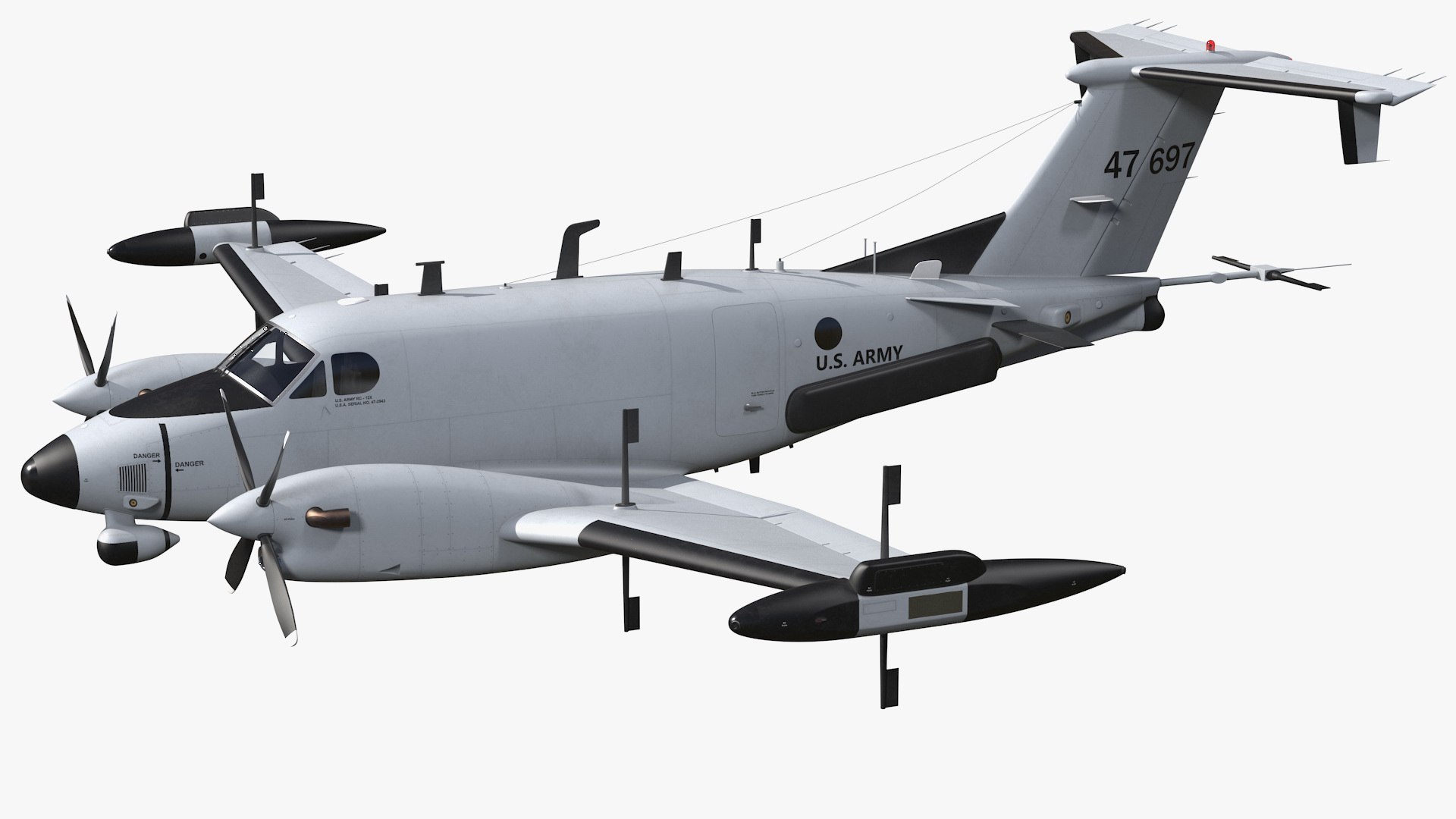 Beechcraft rc12x guardrail army 3D model - TurboSquid 1576093