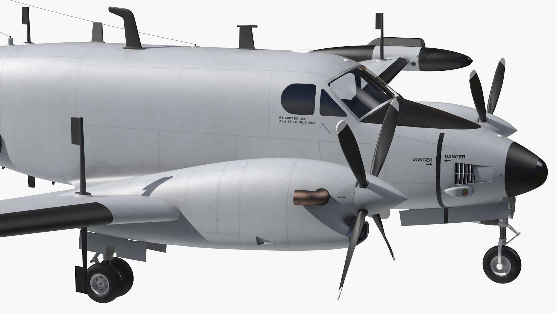 Beechcraft rc12x guardrail army 3D model - TurboSquid 1576093