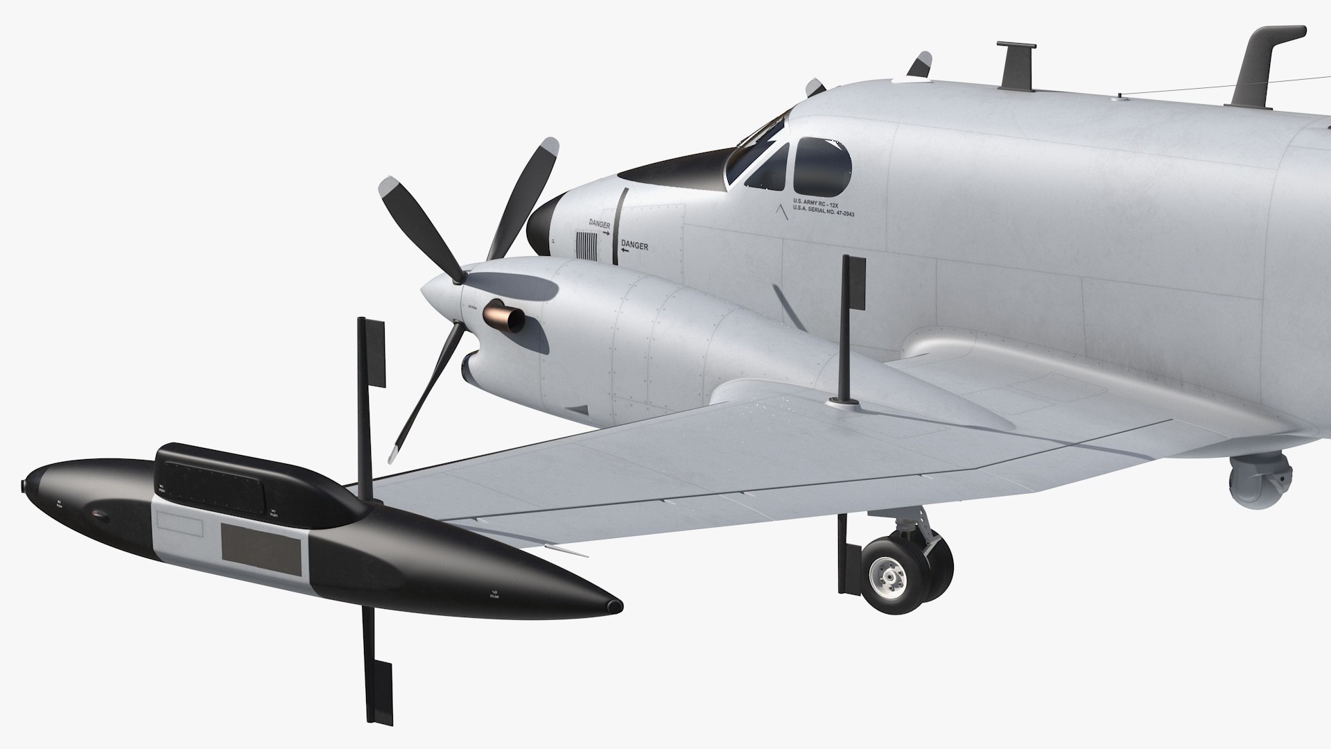 Beechcraft rc12x guardrail army 3D model - TurboSquid 1576093