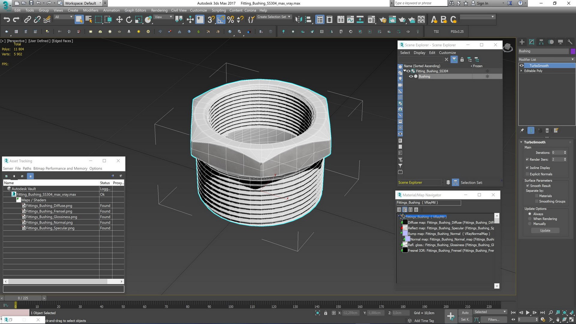 Fitting Bushing SS304 3D Model - TurboSquid 1929649