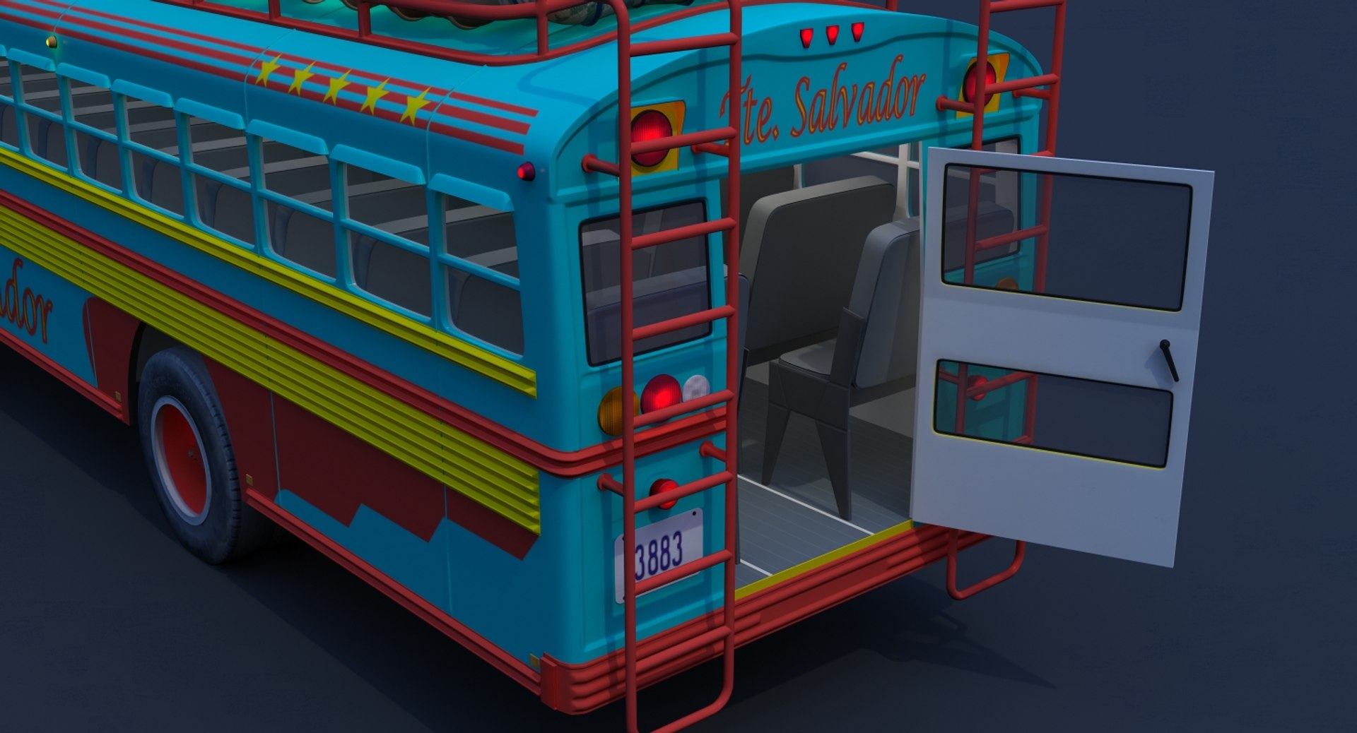 3D chicken bus model - TurboSquid 1380113