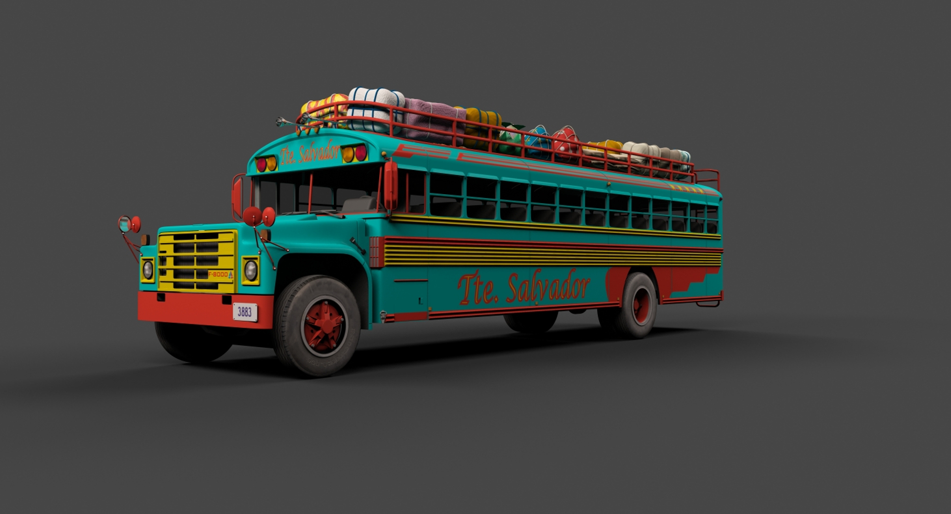 3D chicken bus model - TurboSquid 1380113