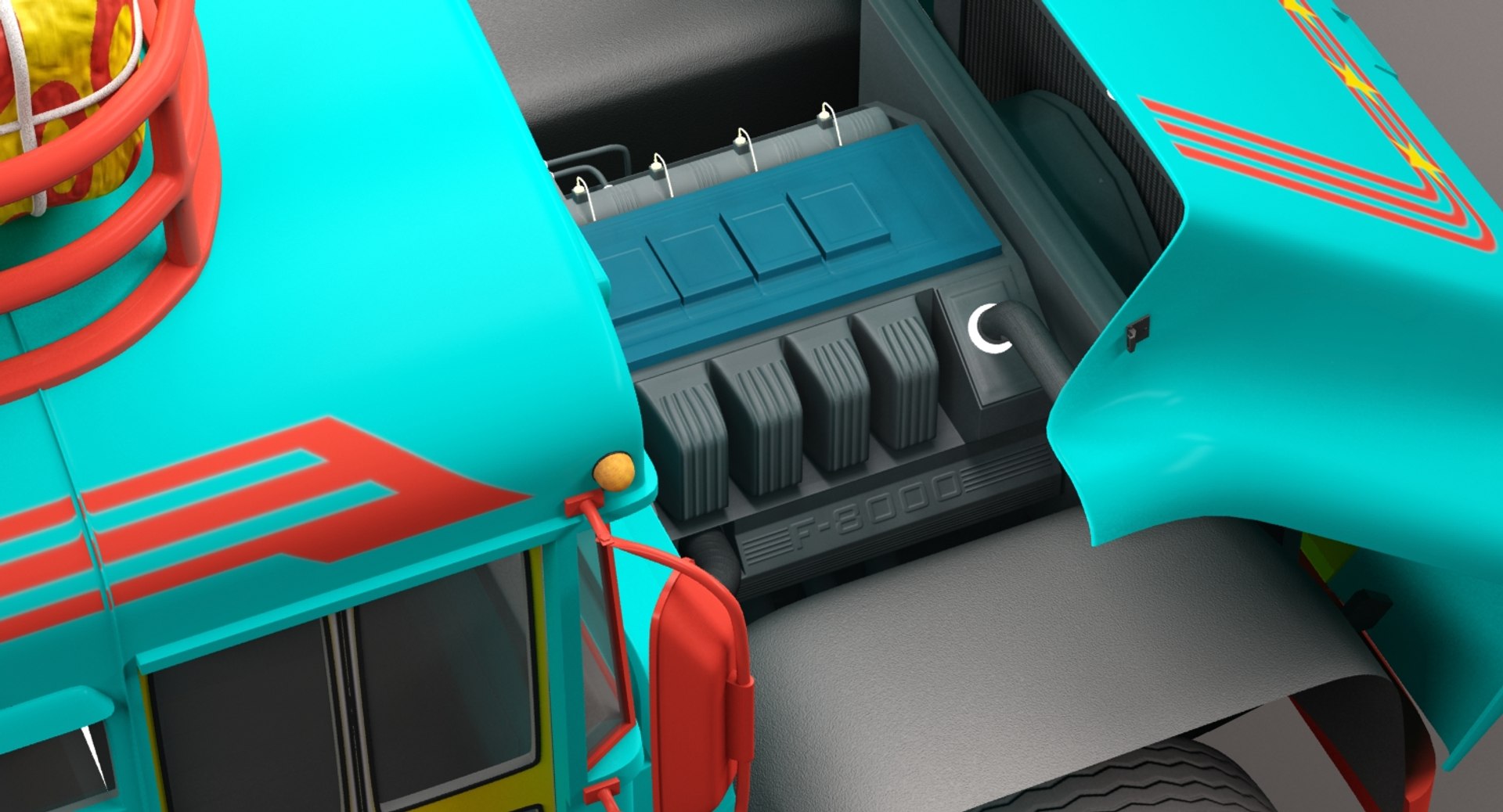 3D chicken bus model - TurboSquid 1380113