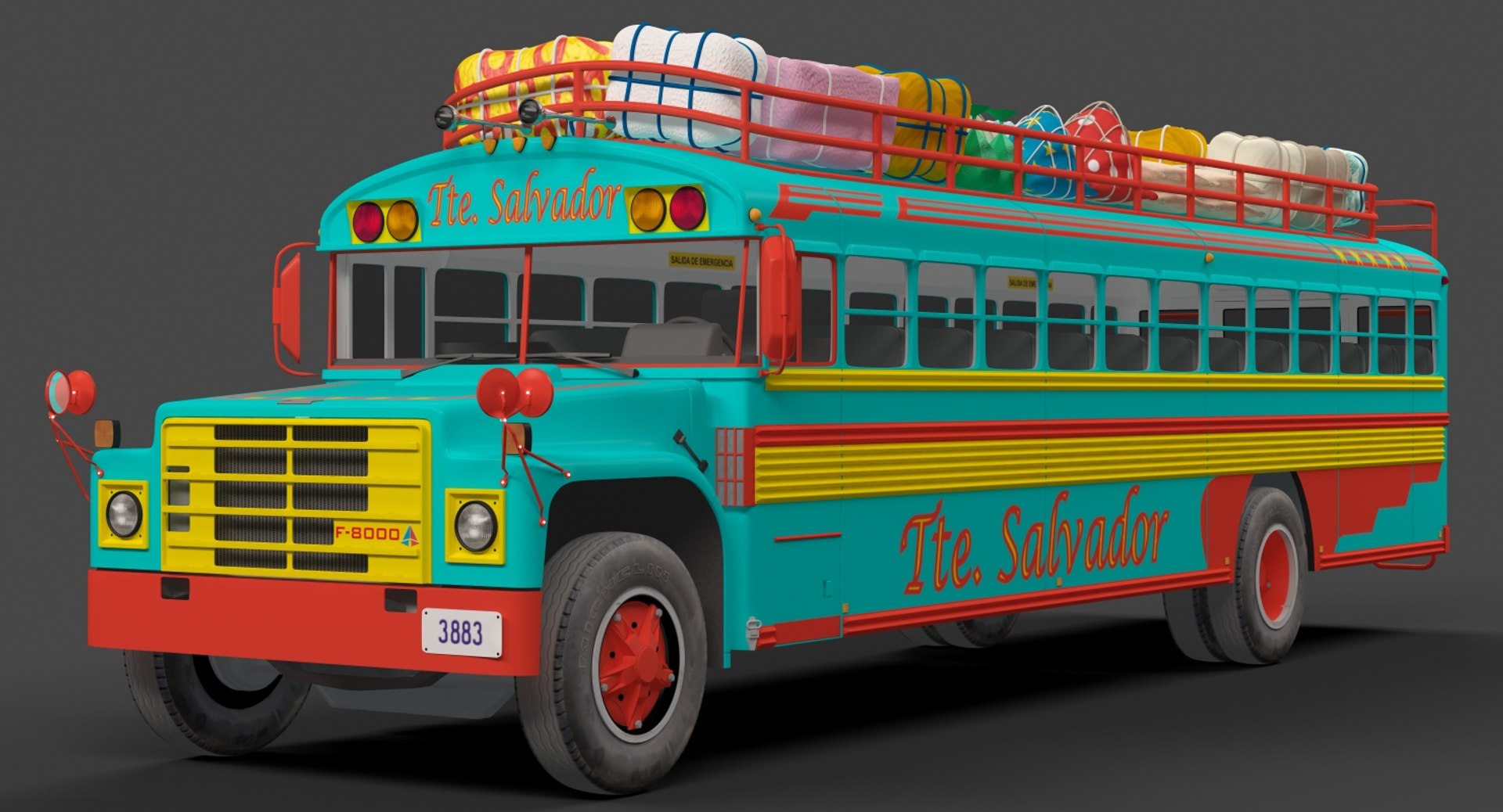 3D chicken bus model - TurboSquid 1380113