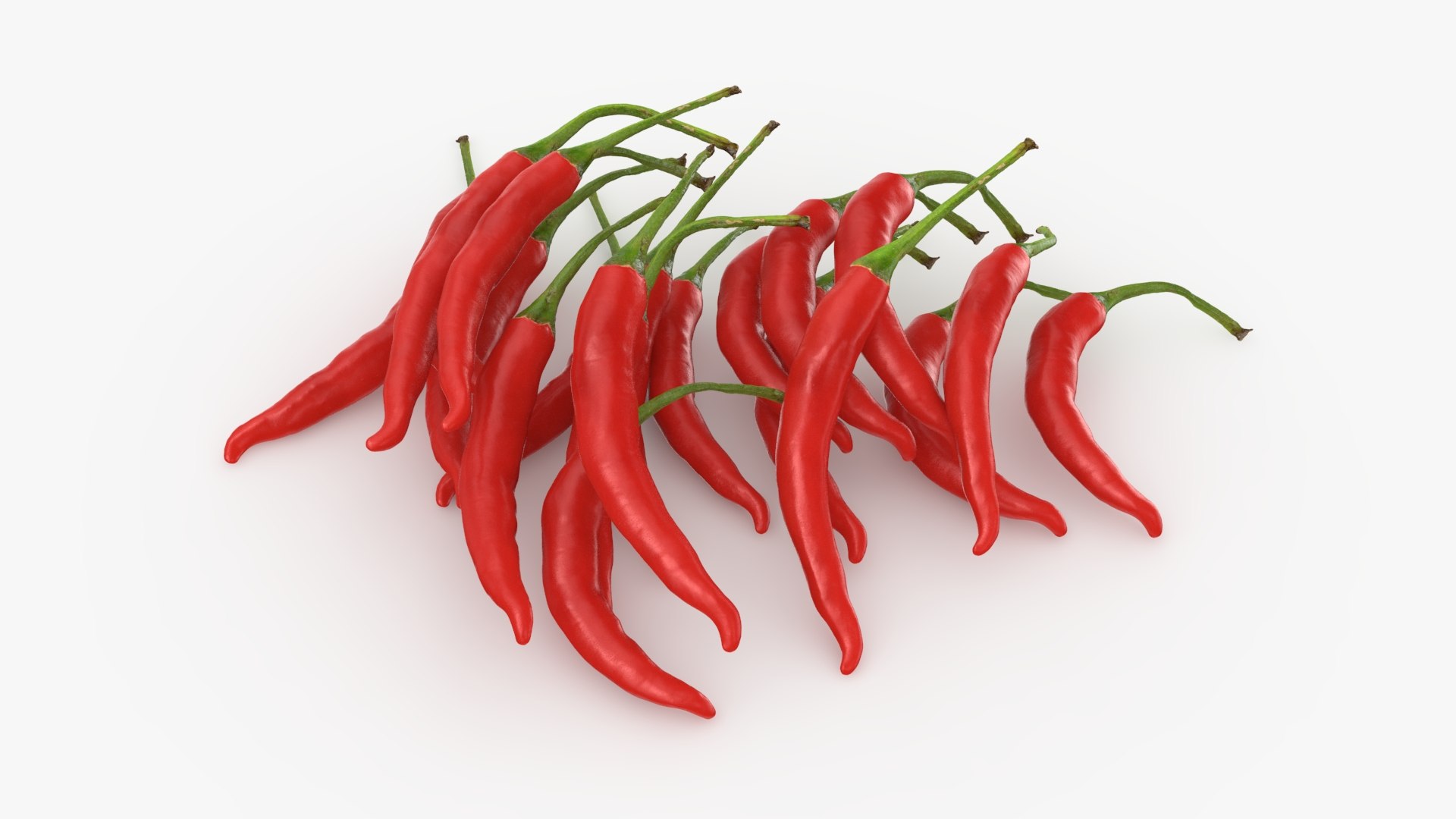 3D Chili Pepper Bunch Model - TurboSquid 2398083