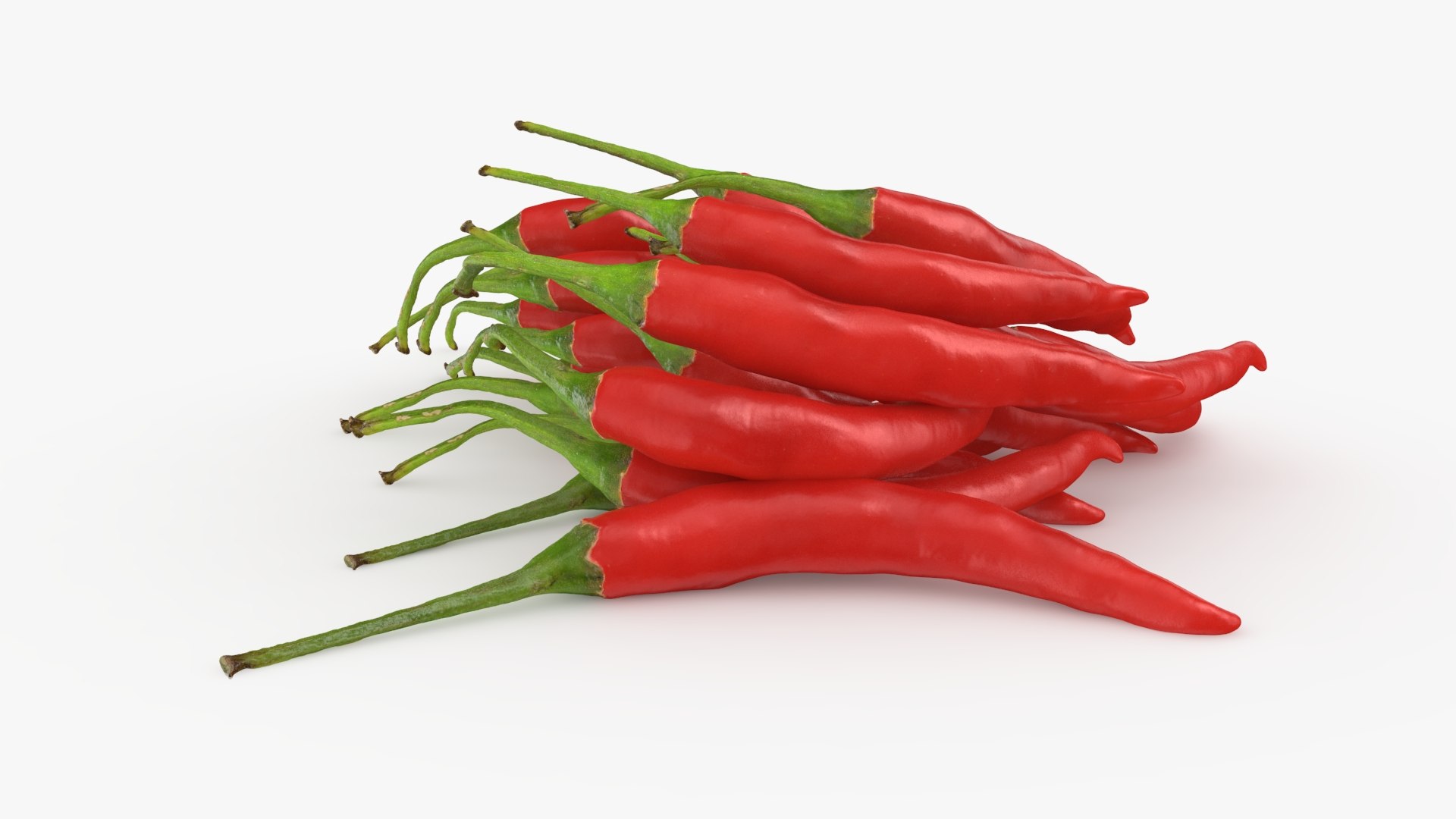 3D Chili Pepper Bunch Model - TurboSquid 2398083