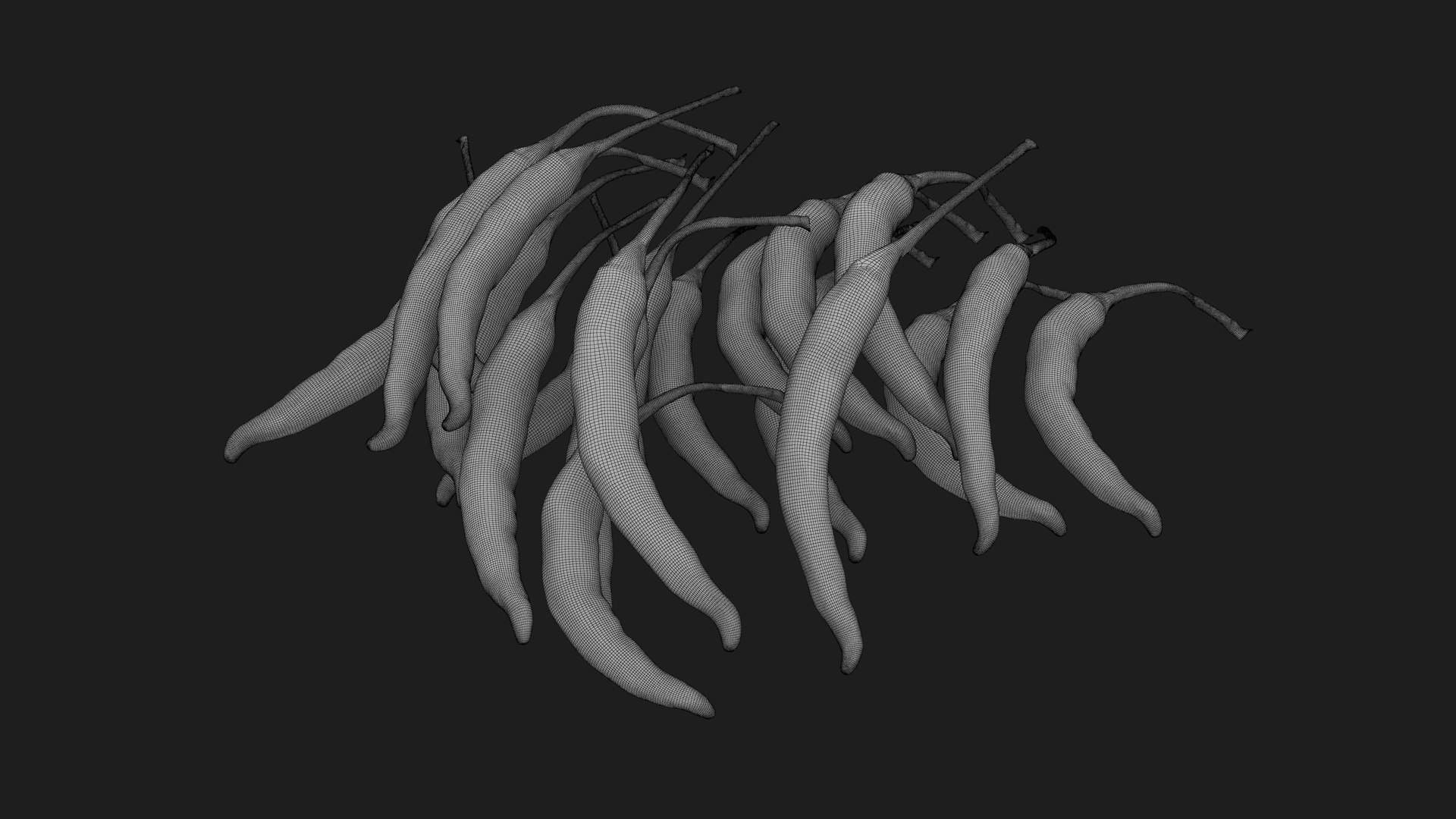 3D Chili Pepper Bunch Model - TurboSquid 2398083