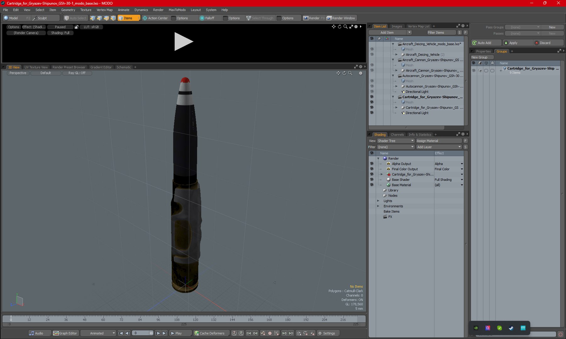 Cartridge For Gryazev-Shipunov GSh-30-1 3D Model - TurboSquid 2186000