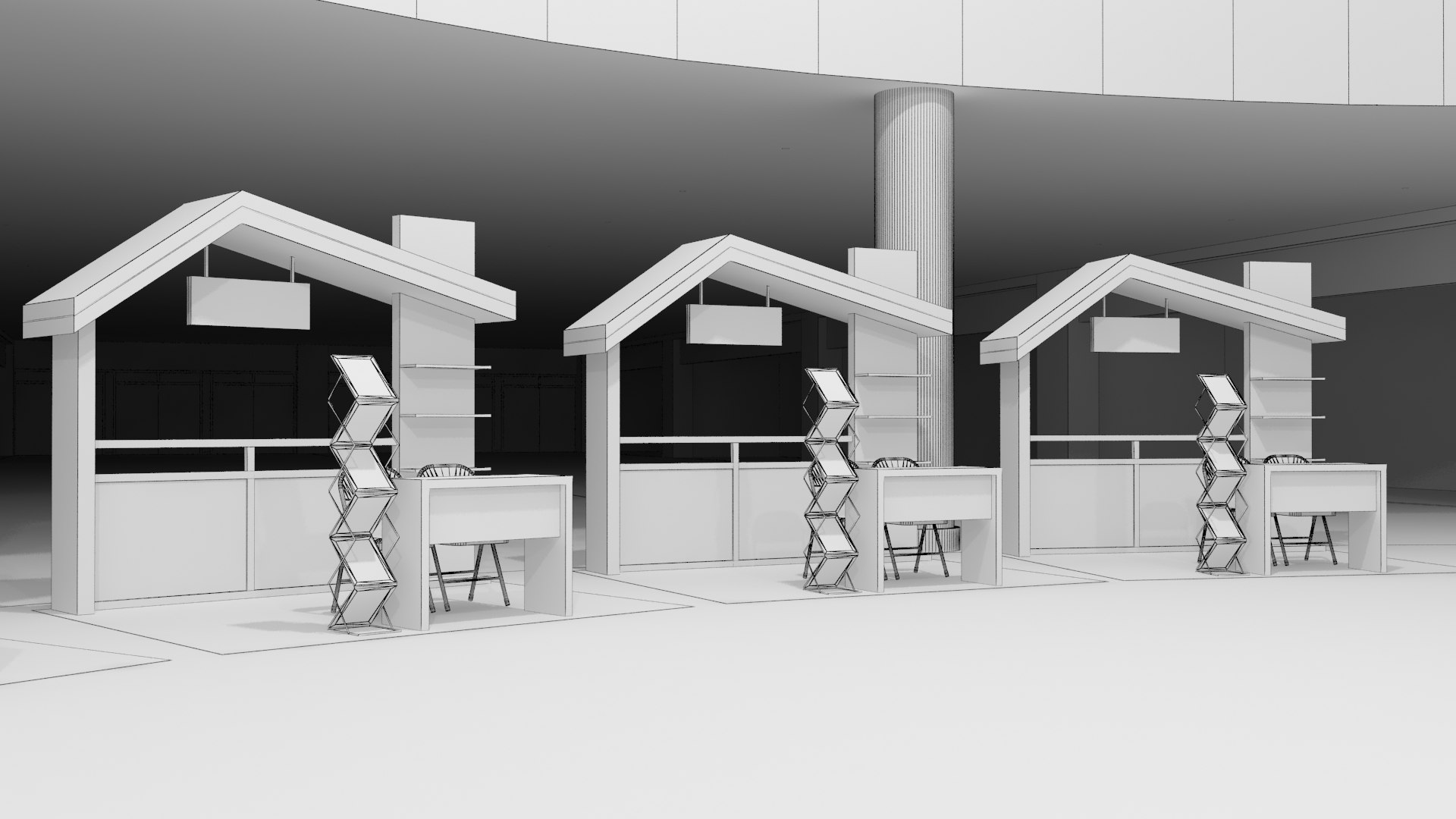 Layout Event Mall With Stage Booth And Gate 3D Model - TurboSquid 2359113