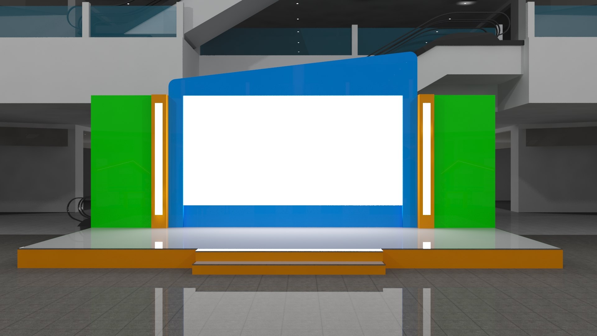 Layout Event Mall With Stage Booth And Gate 3D Model - TurboSquid 2359113