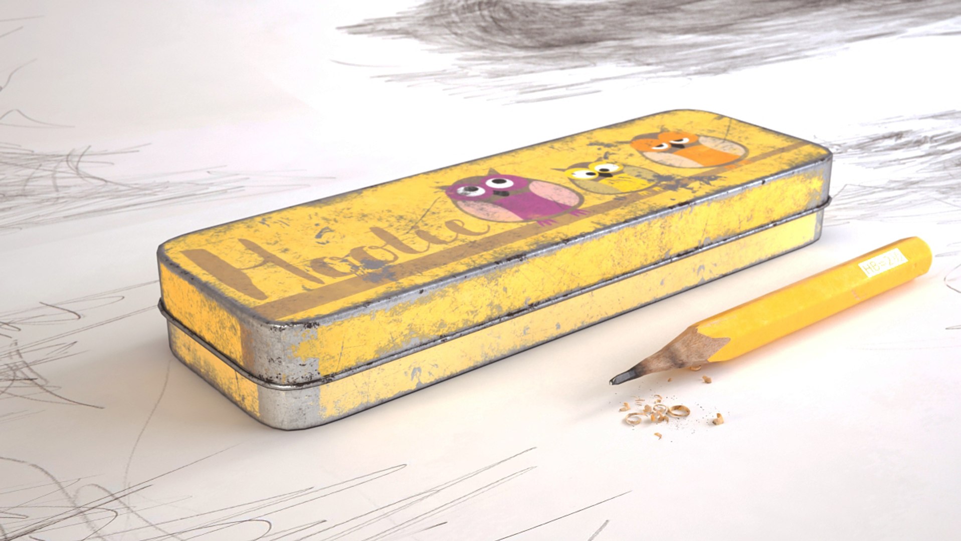 3D photo real pencil case model - TurboSquid 1149830