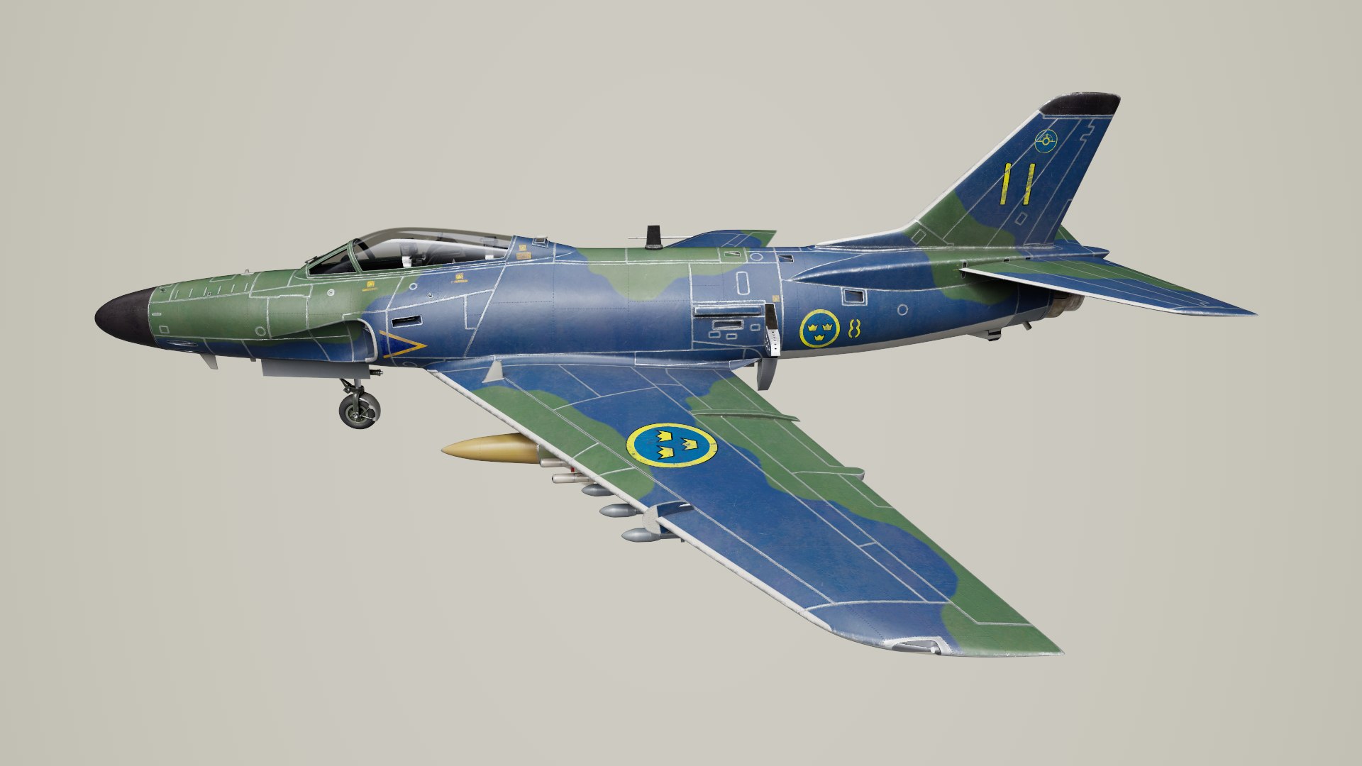 3D Saab J32 Lansen - TurboSquid 2156075