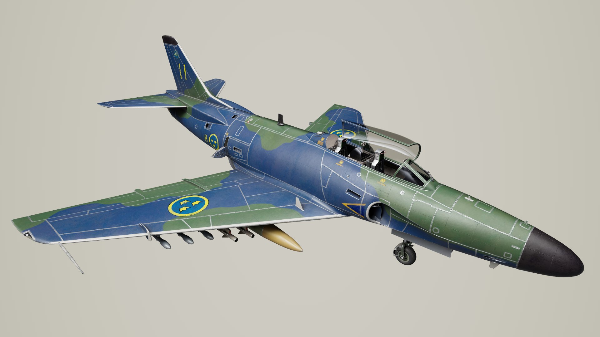 3D Saab J32 Lansen - TurboSquid 2156075