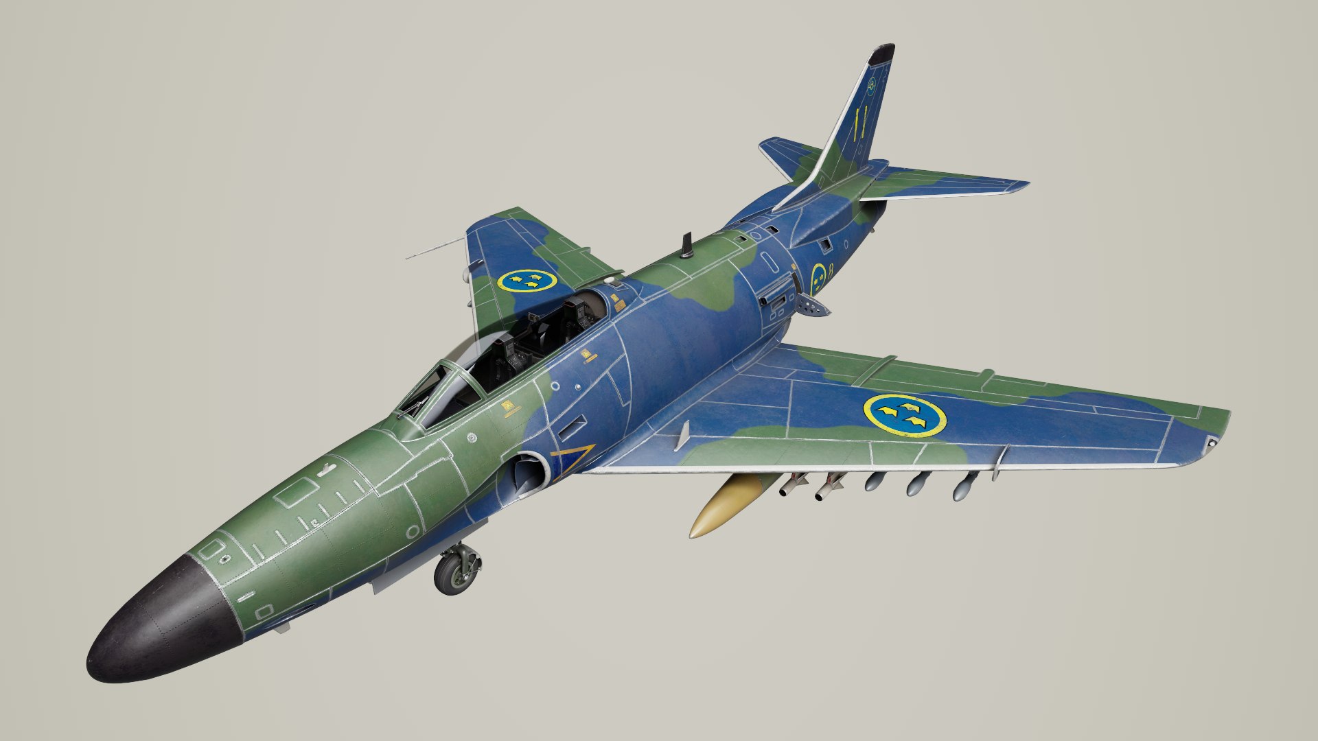 3D Saab J32 Lansen - TurboSquid 2156075