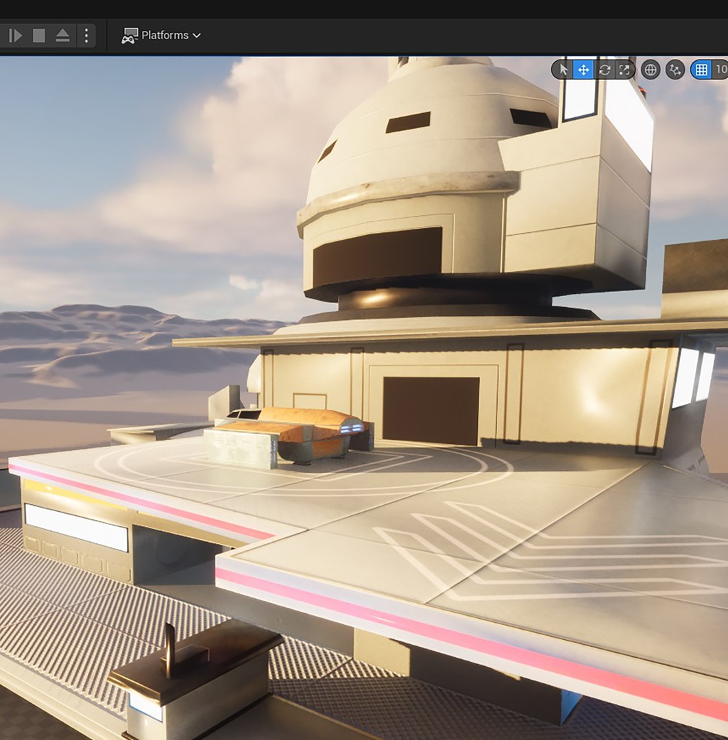 Futuristic Spaceport 3D Model - TurboSquid 2089965