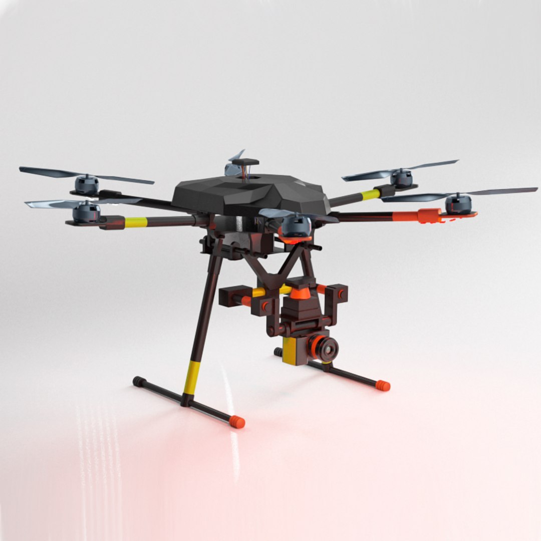 3d model drone rigged mechanics