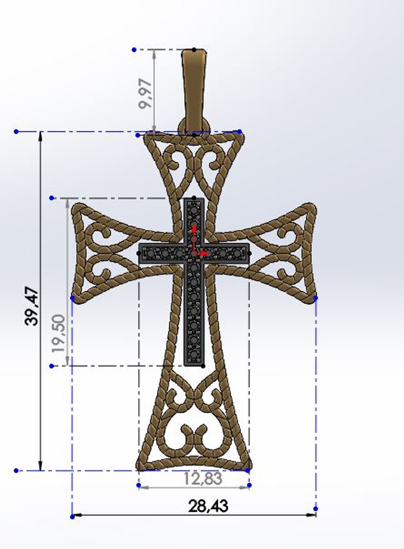 Gold cross 3D model - TurboSquid 1346540