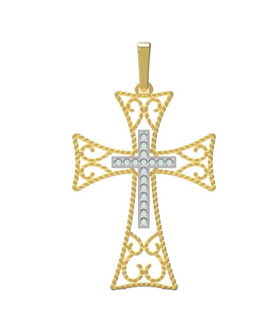 Gold cross 3D model - TurboSquid 1346540