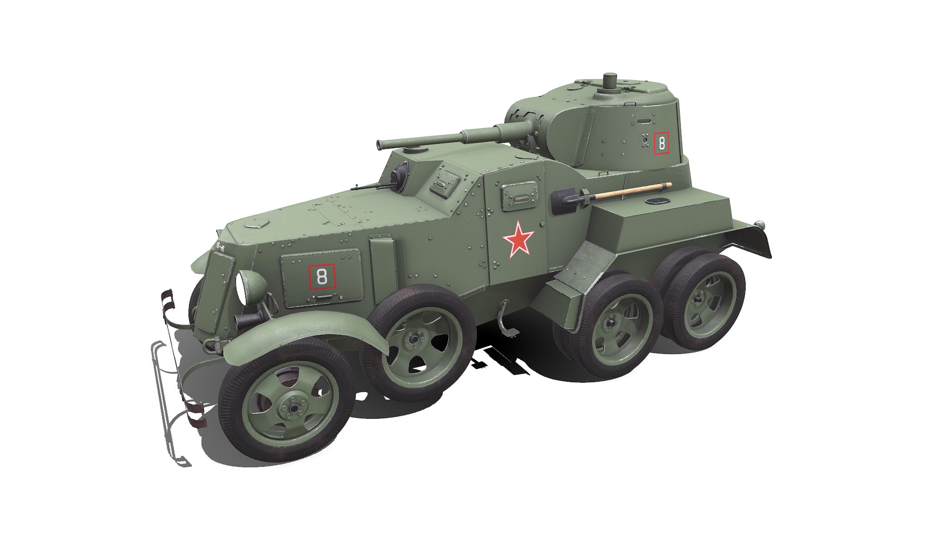 BA-10 Heavy Armored Car Low-poly PBR 3D Model - TurboSquid 2036167