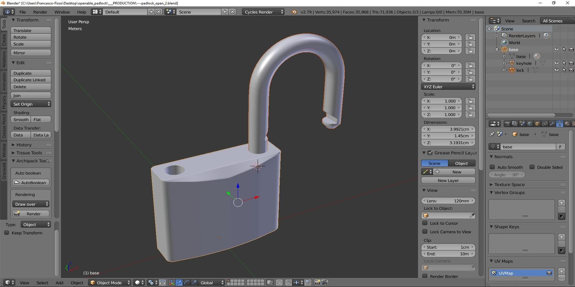 Openable Padlock Lock 3D Model - TurboSquid 1414980