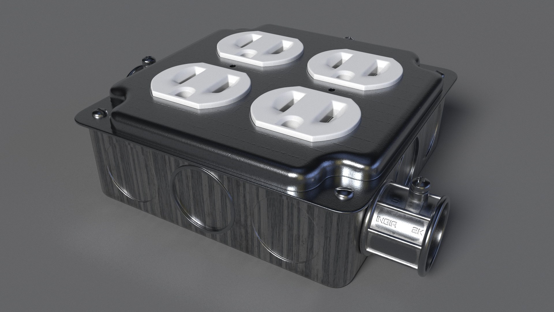 Junction Box With Sockets 3D Model - TurboSquid 2348783