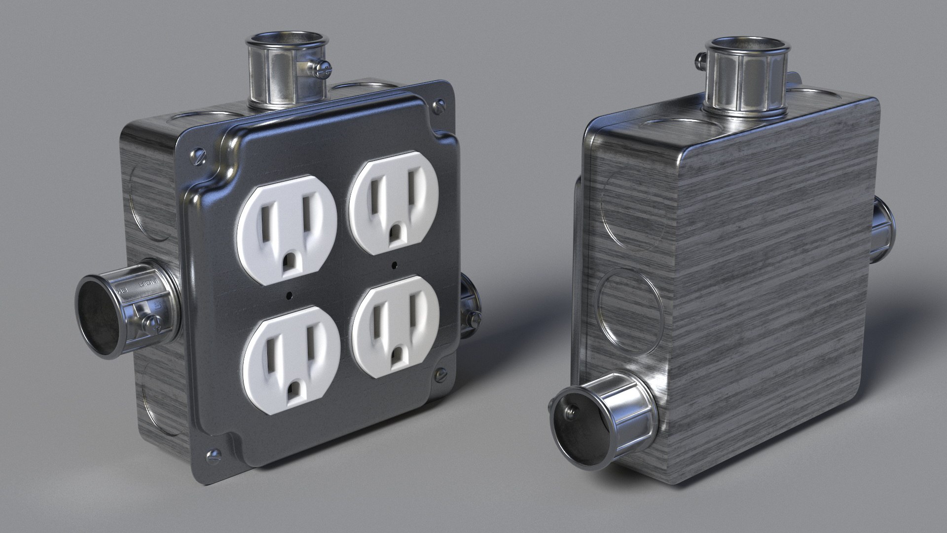 Junction Box With Sockets 3D Model - TurboSquid 2348783