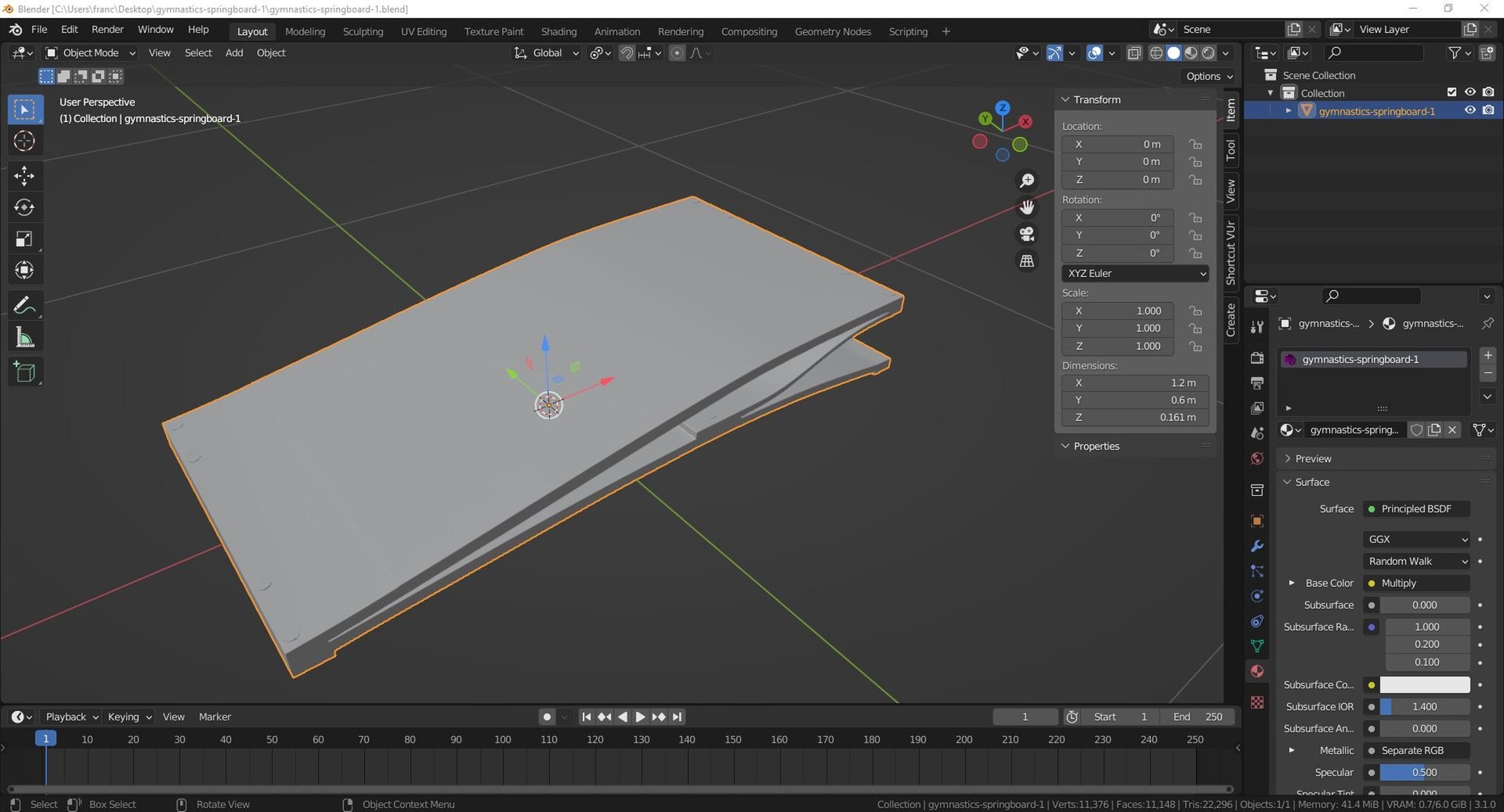 3D Gymnastics Springboard 1 - TurboSquid 1923073