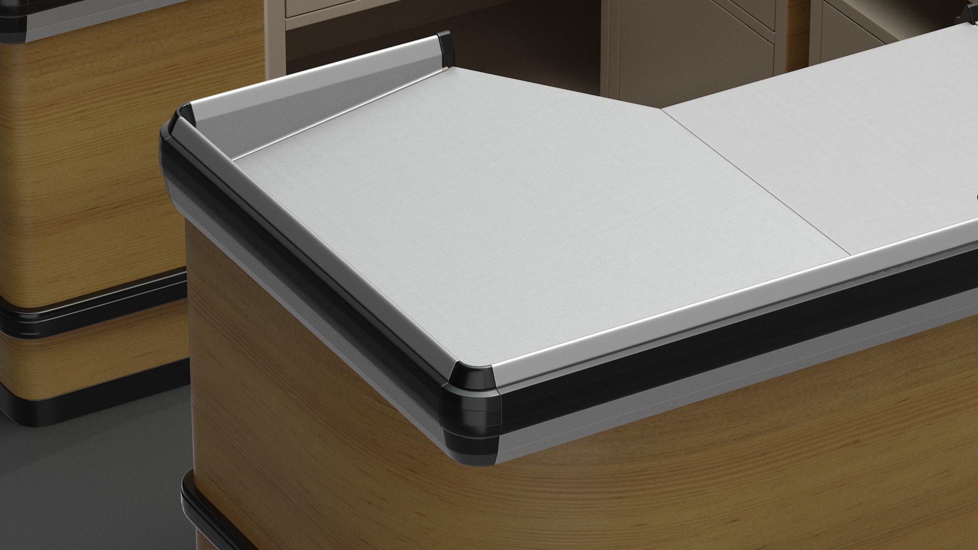 3D model Shop Checkout Counters Light Wood - TurboSquid 2073306