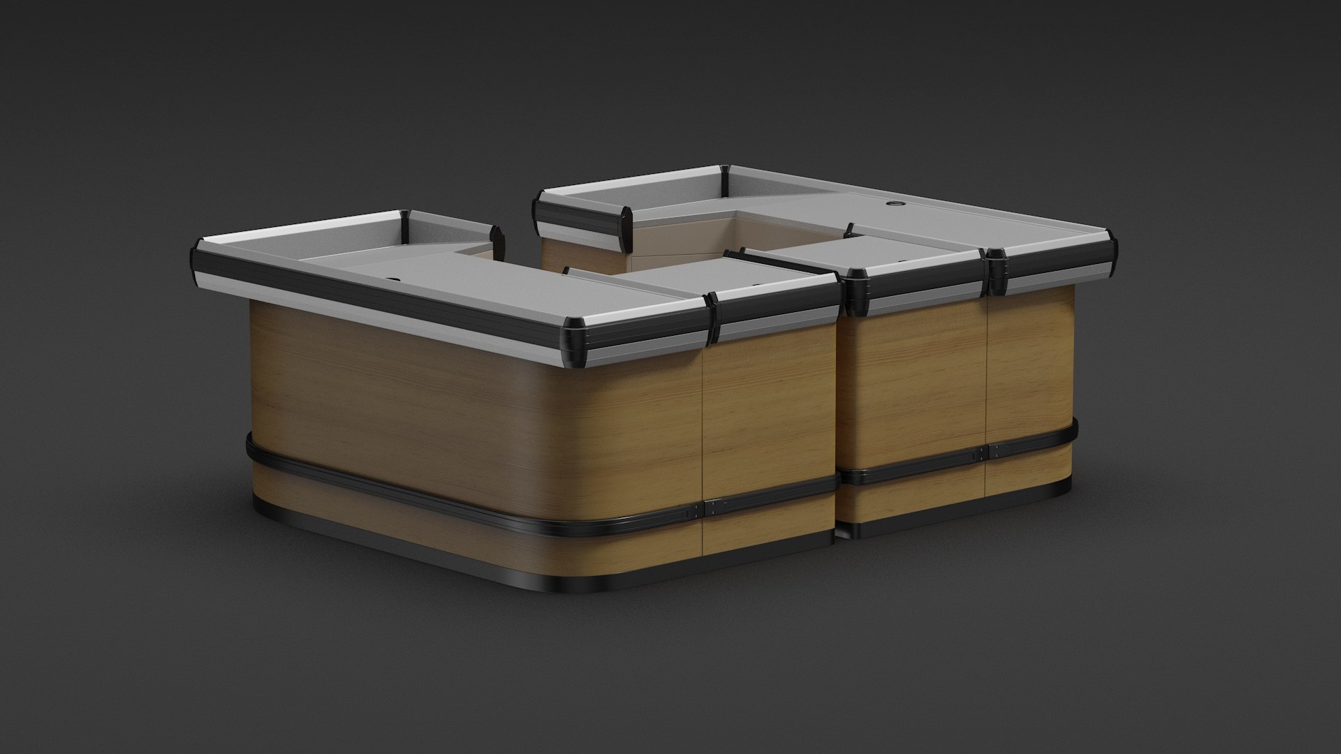 3D model Shop Checkout Counters Light Wood - TurboSquid 2073306