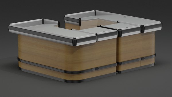 modelo 3d Shop Checkout Counters Light Wood - TurboSquid 2073306