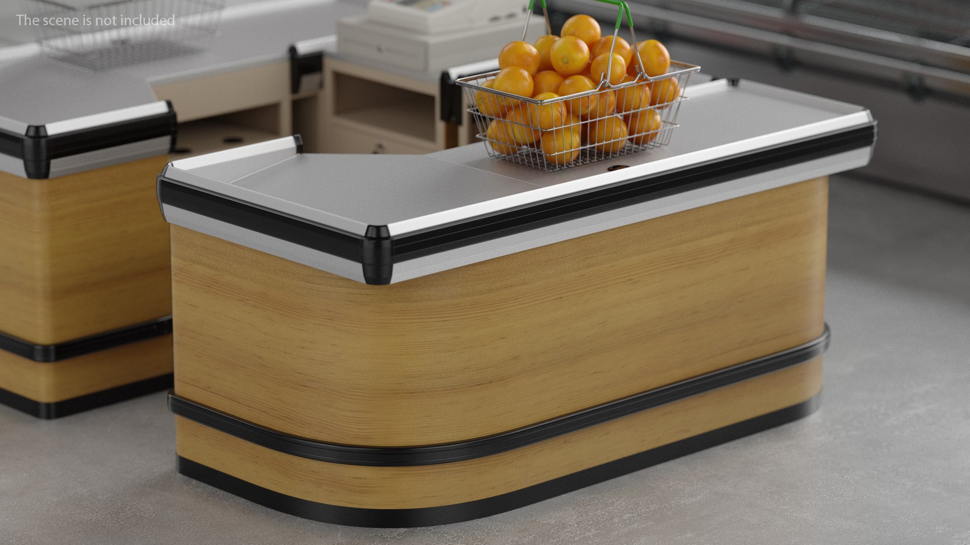 3D model Shop Checkout Counters Light Wood - TurboSquid 2073306