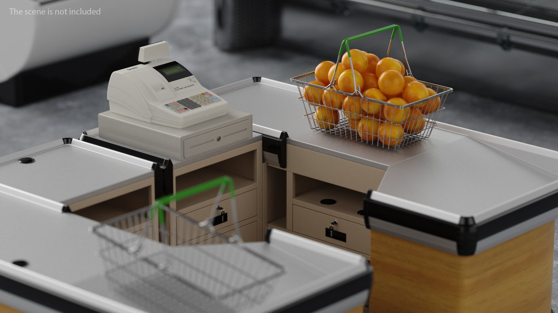 3D model Shop Checkout Counters Light Wood - TurboSquid 2073306