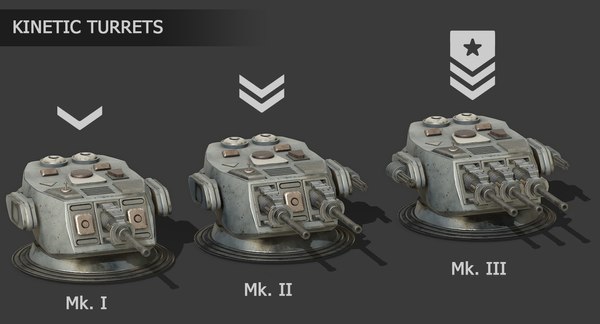 Heavy sci-fi turrets x13 3D model - TurboSquid 1407702
