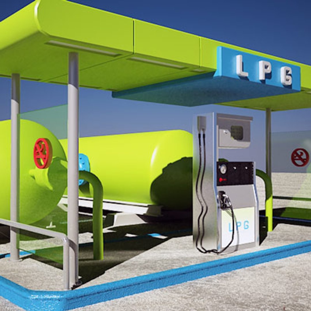 station gas lpg 3d model