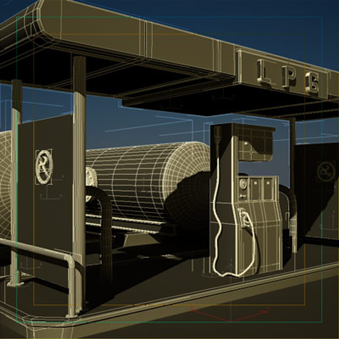 station gas lpg 3d model