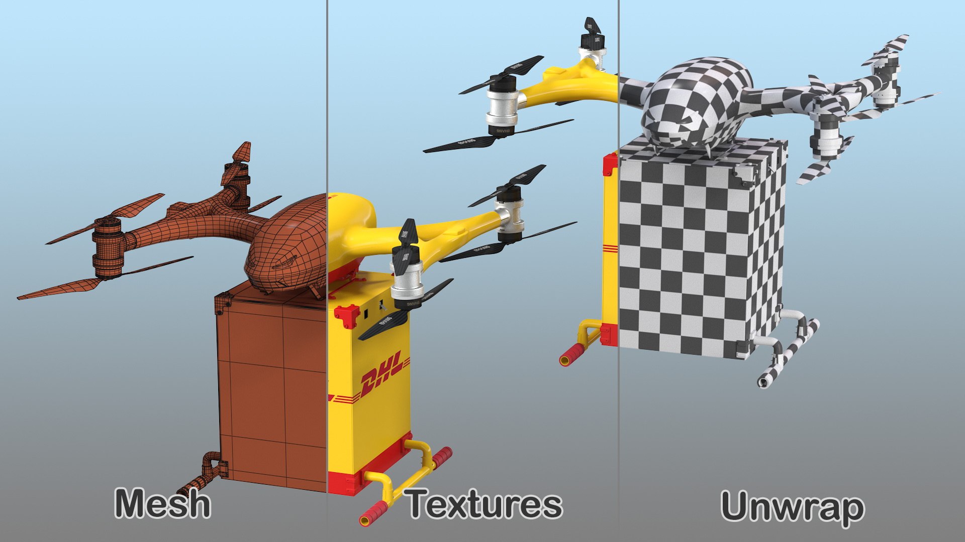 3D DHL Express Delivery Collection Model - TurboSquid 2094849