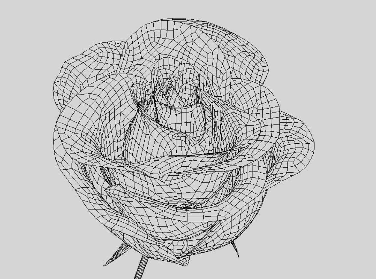 White Red Rose 3d Obj
